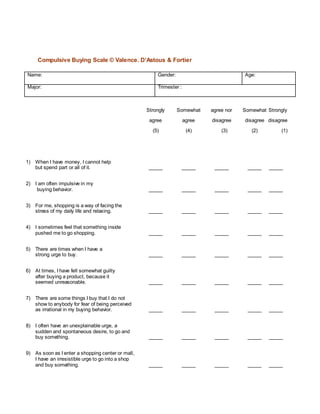 Consumer compulsive buying behavior (Consumer Behavior) | PDF