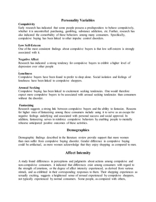 Consumer compulsive buying behavior (Consumer Behavior) | DOCX