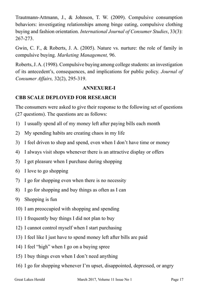 Consumer compulsive buying behavior | PDF