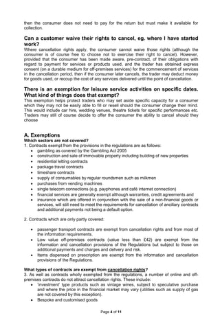 Consumer Contracts Regulations 2013 - a Guidance Note by Brian Miller ...