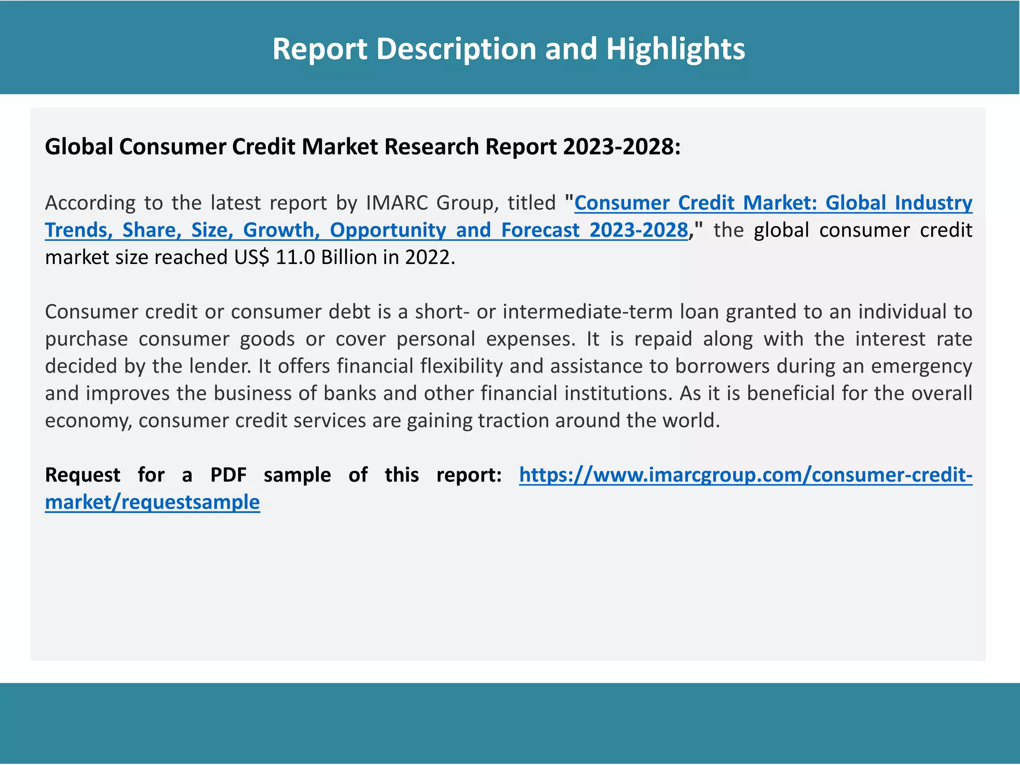 Consumer Credit Market PPT: Growth, Outlook, Demand, Keyplayer Analysis ...