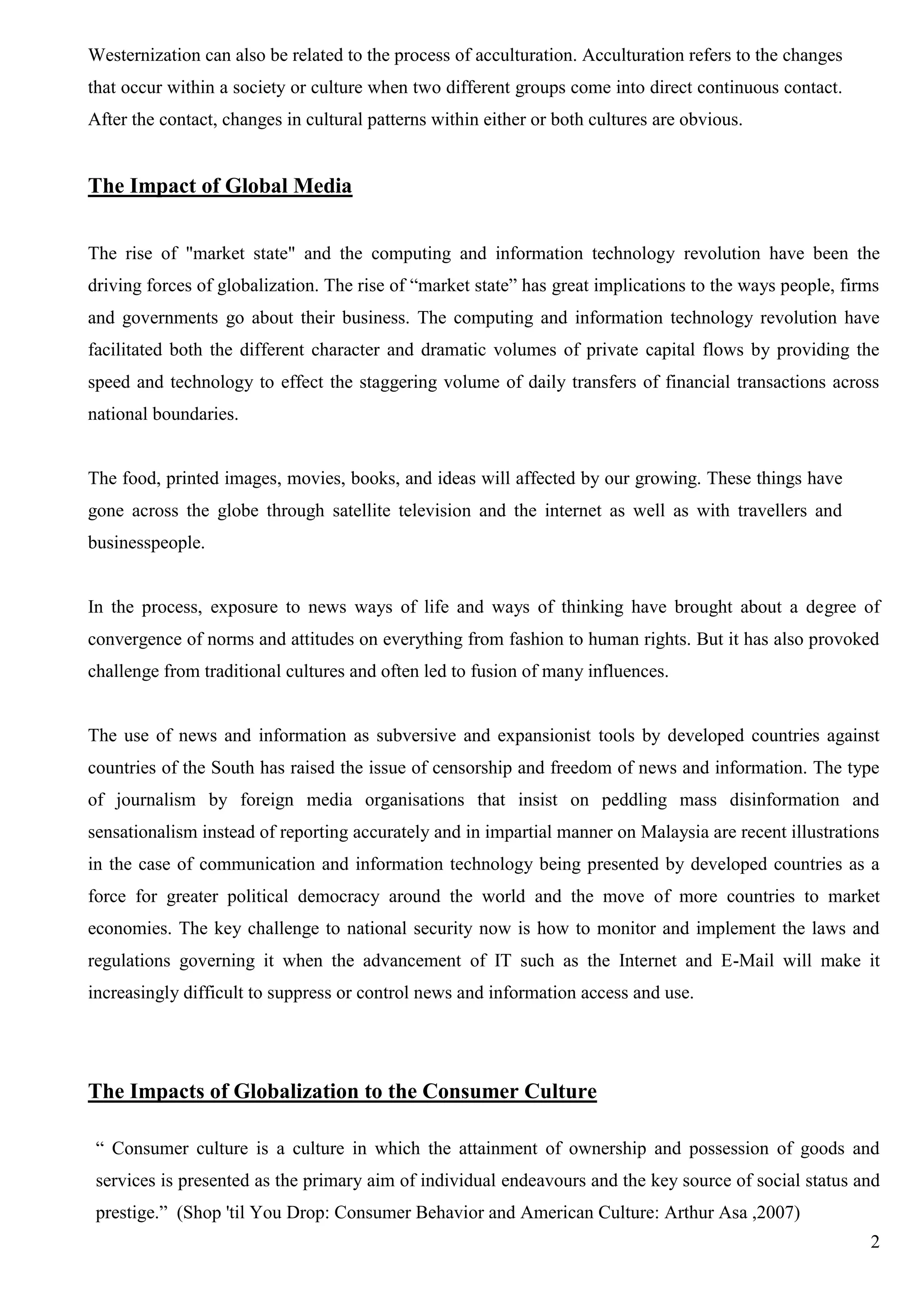 Globalization and Consumer | DOCX