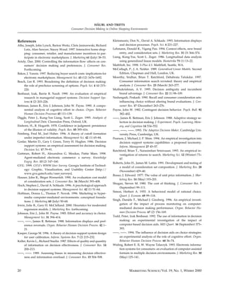 Consumer decision making in online environment : The effect of ...
