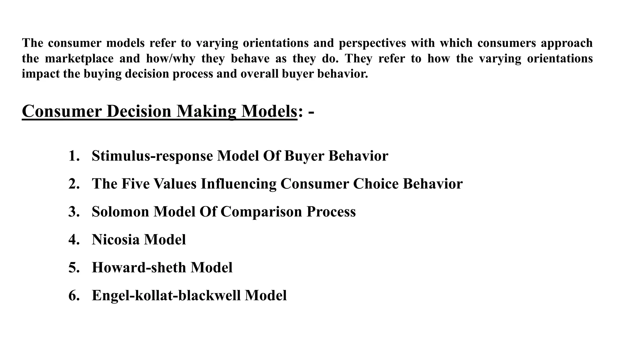 Consumer Decision Making Models | PPTX