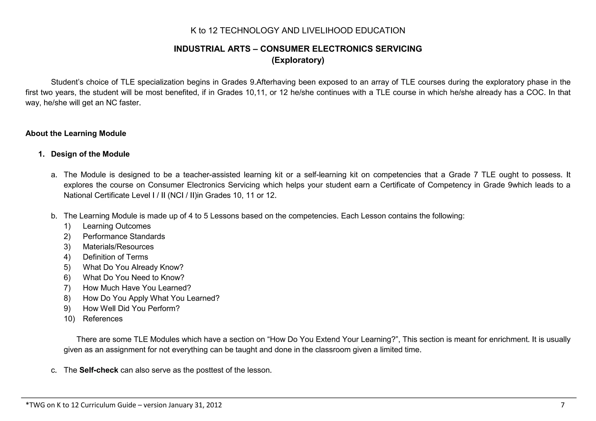 K to 12 TLE Consumer Eectronics Teacher's Guide | PDF