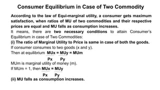 Consumer Equilibrium powerpoint presentation | PPT