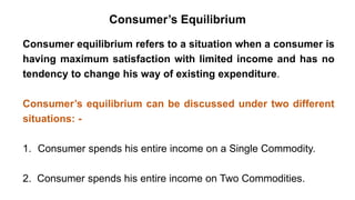Consumer Equilibrium powerpoint presentation | PPT