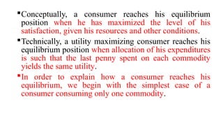 Consumer Equilibrium and Utility Maximization in Economics | PPTX