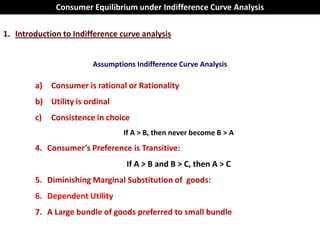 Consumer equilibrium under indifference curve analysis | PPTX