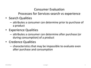 Consumer evaluation | PPT