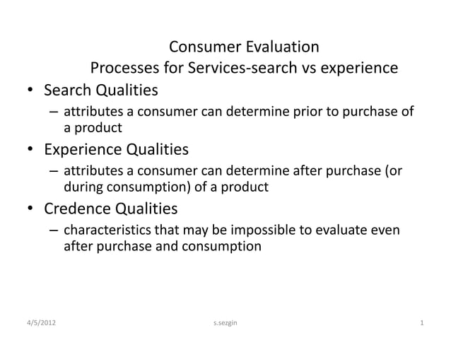 Consumer evaluation | PPT