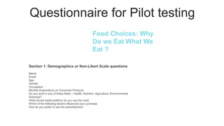 Consumer food choice | PPTX