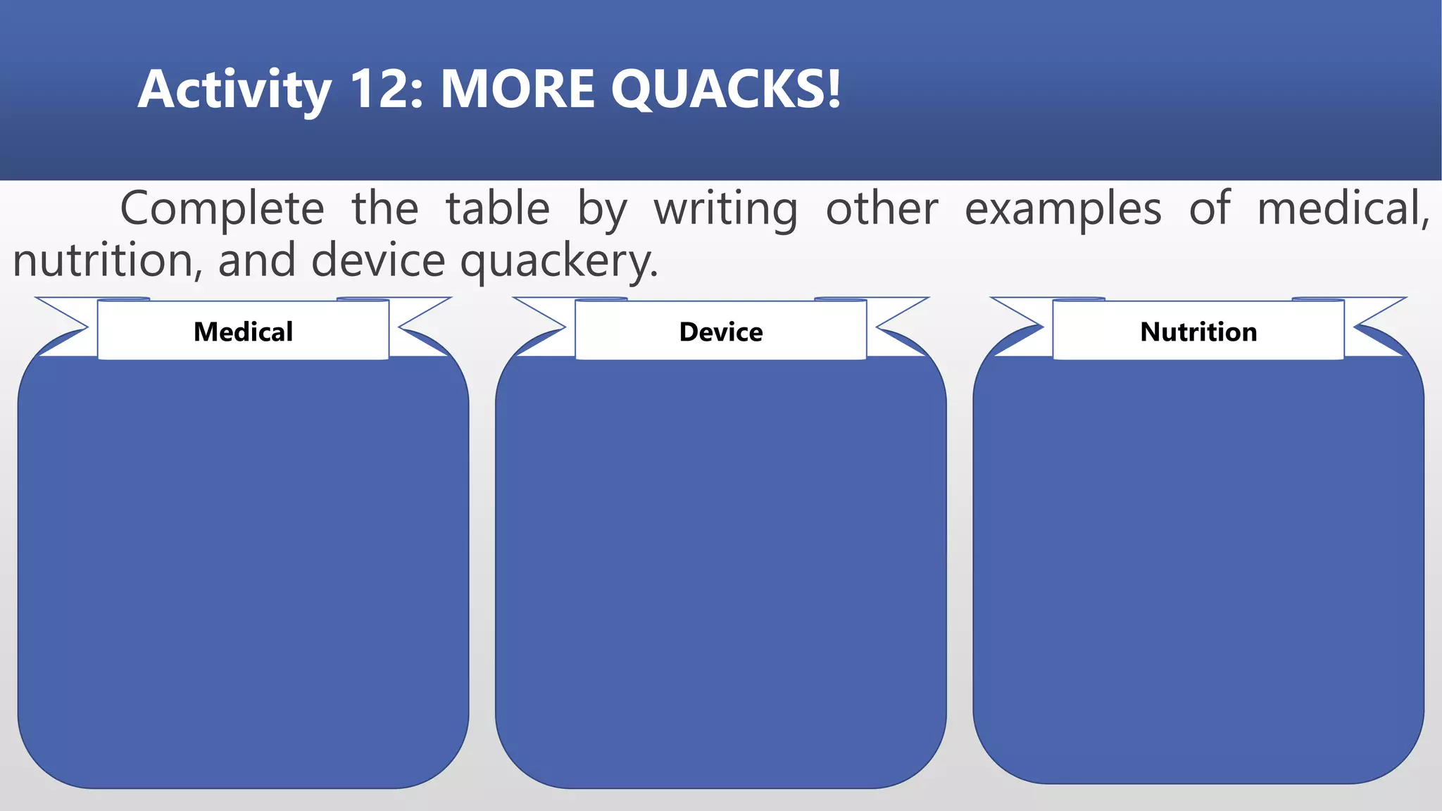 Consumer Health: Quackery | PPTX