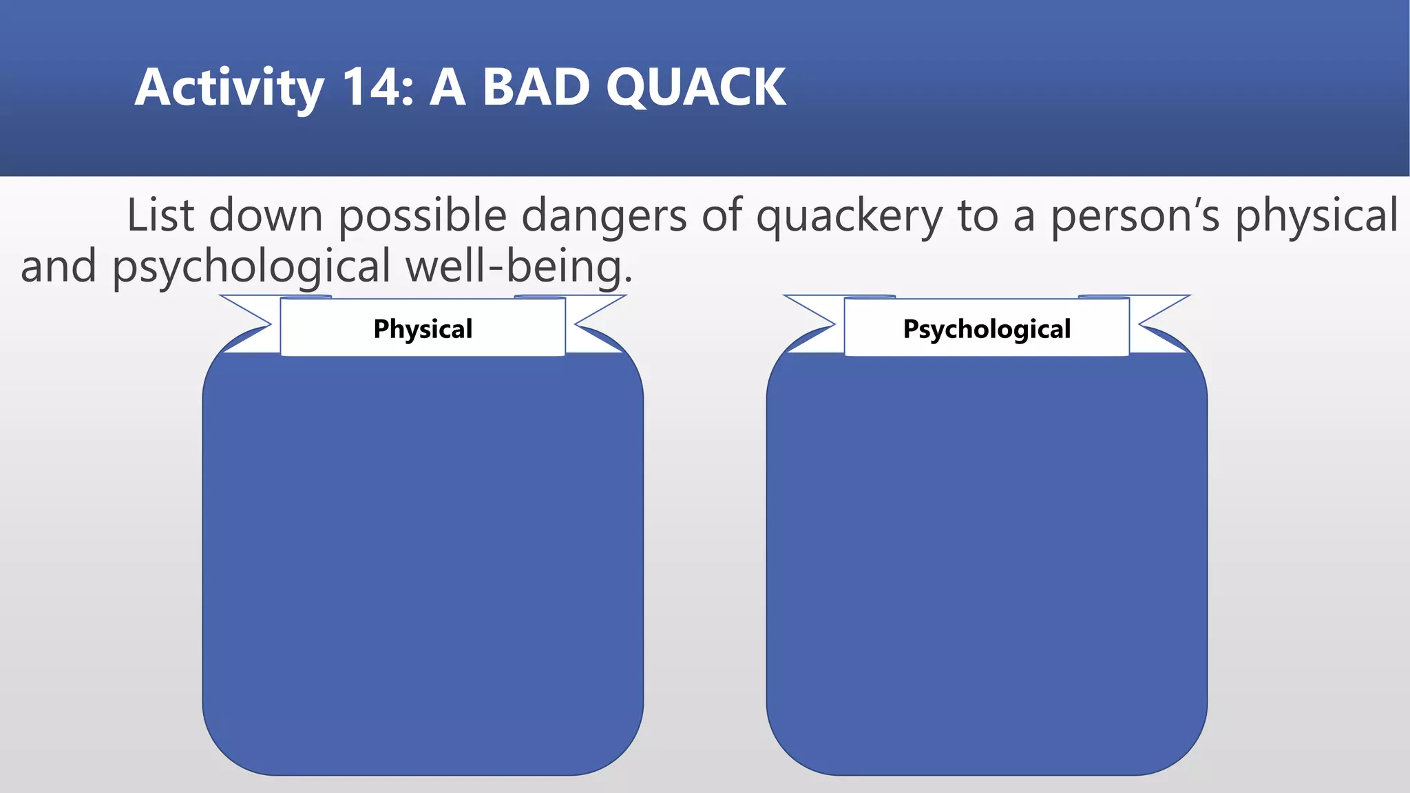 Consumer Health: Quackery | PPTX
