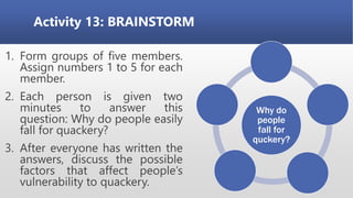 Consumer Health: Quackery | PPTX