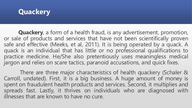 Consumer Health: Quackery