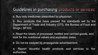 Grade 6 - Consumer Health and Over the Counter Medicines | PPTX