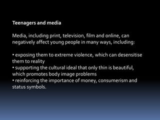 Consumer health and the teenager | PPTX