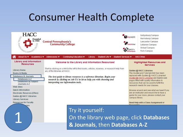 Consumer Health Complete - Finding Pamphlets and Fact Sheets | PPT