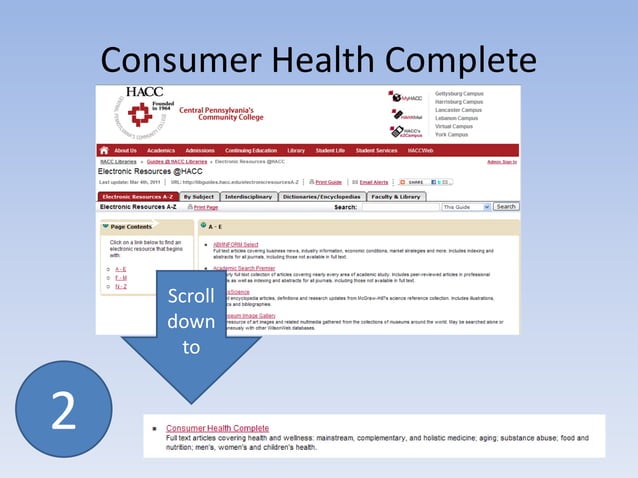 Consumer Health Complete - Finding Pamphlets and Fact Sheets | PPT