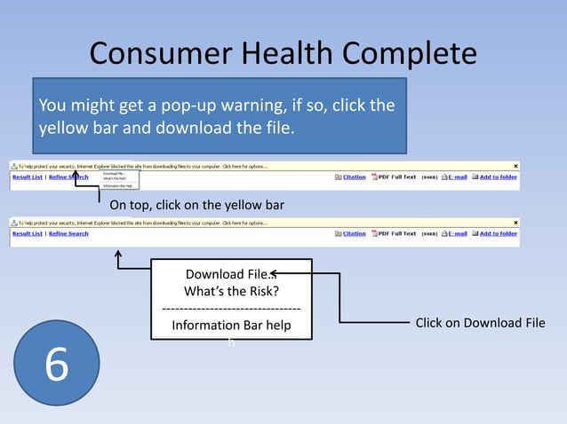 Consumer Health Complete - Finding Pamphlets and Fact Sheets | PPT
