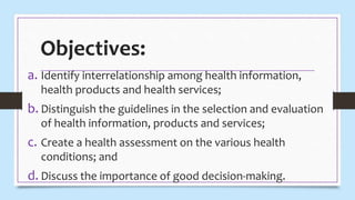 Consumer health education | PPTX