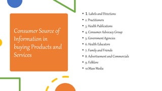 Consumer health education | PPT