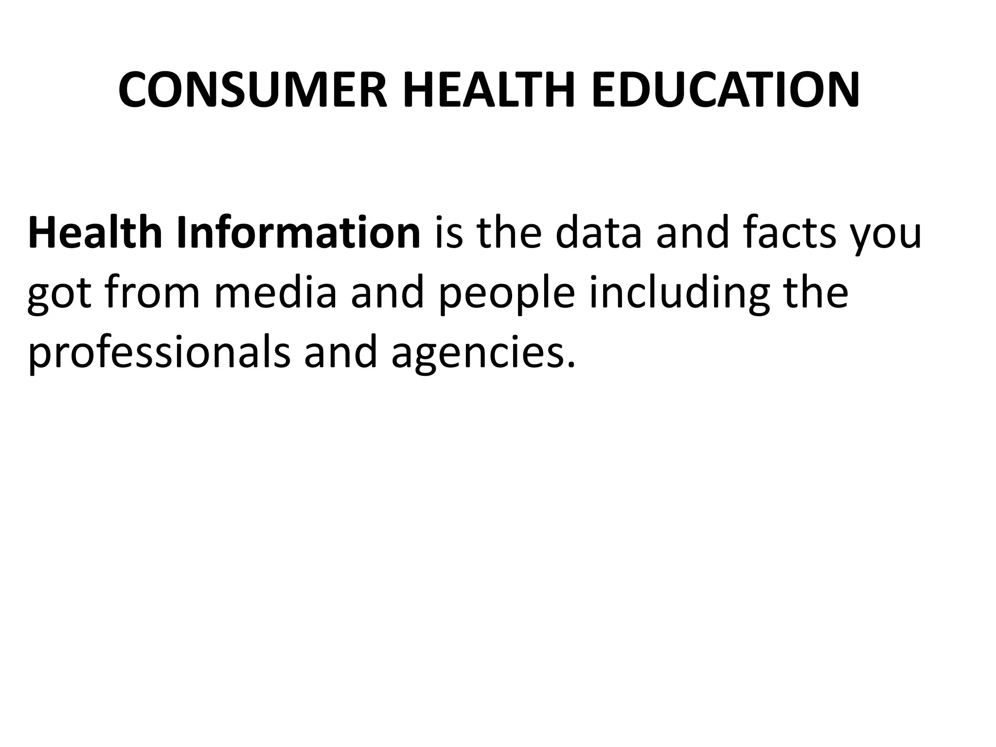 Consumer Health Education (MAPEH) | PPTX