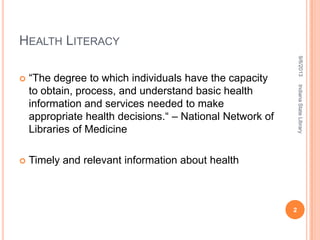 Consumer Health Information | PPT