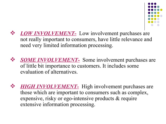 Consumer Involvement 1 | PPT | Business | Business and Finance