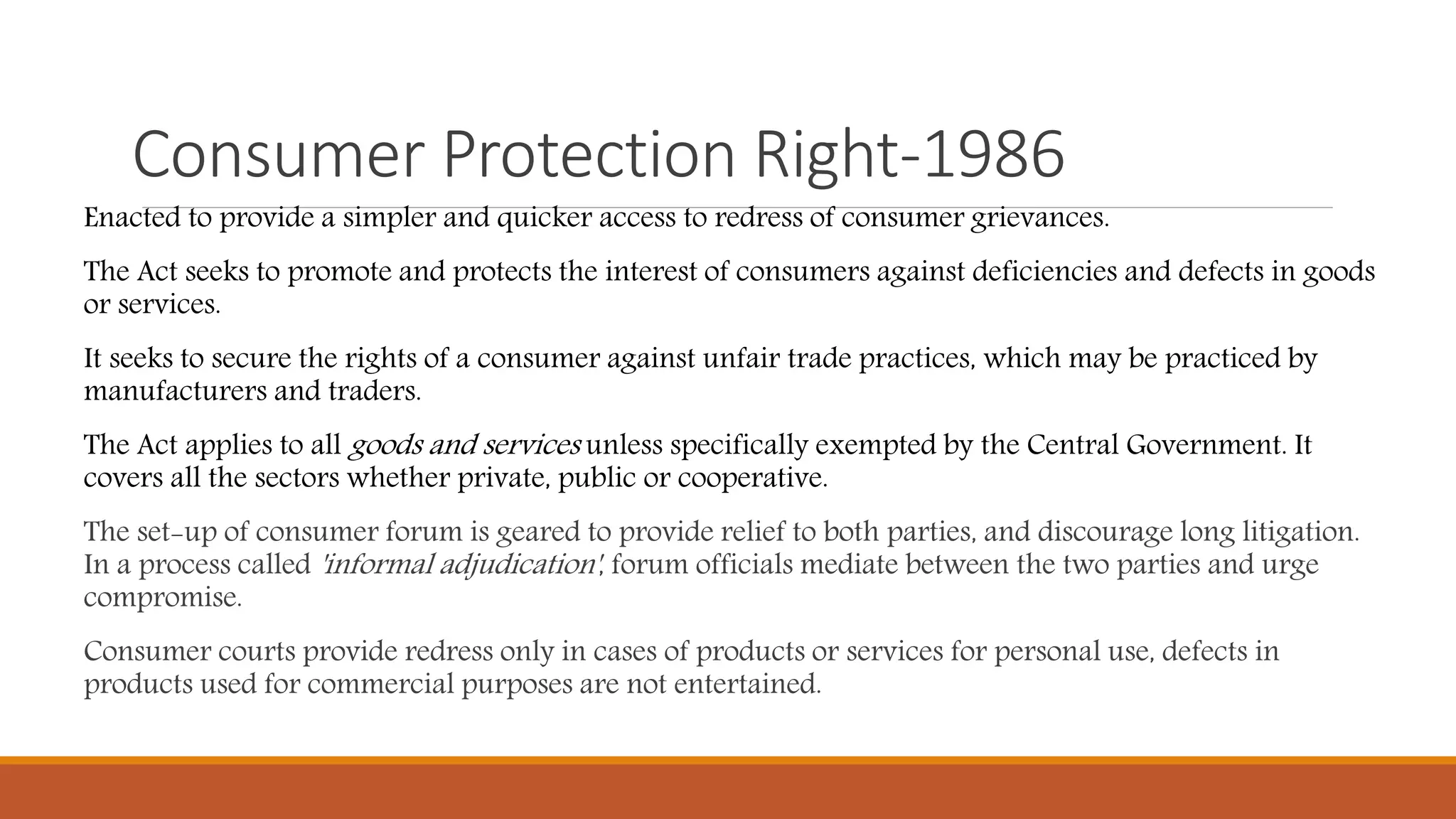 Consumerism in India (Consumer Protection Act-1986) | PPTX
