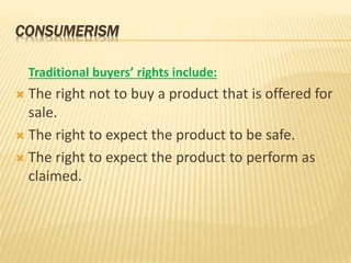 A Brief discussion on Consumerism and Environmentalism. | PPTX
