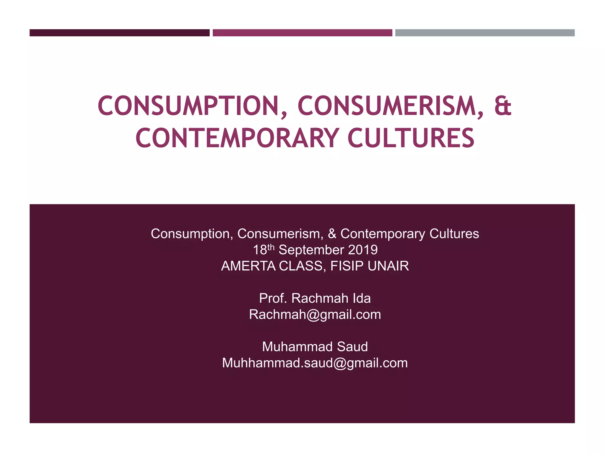 Consumerism and desire | PPT