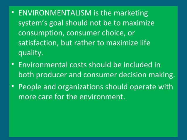 Consumerism and environmentalism | PPT
