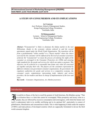 Consumerism study | PDF
