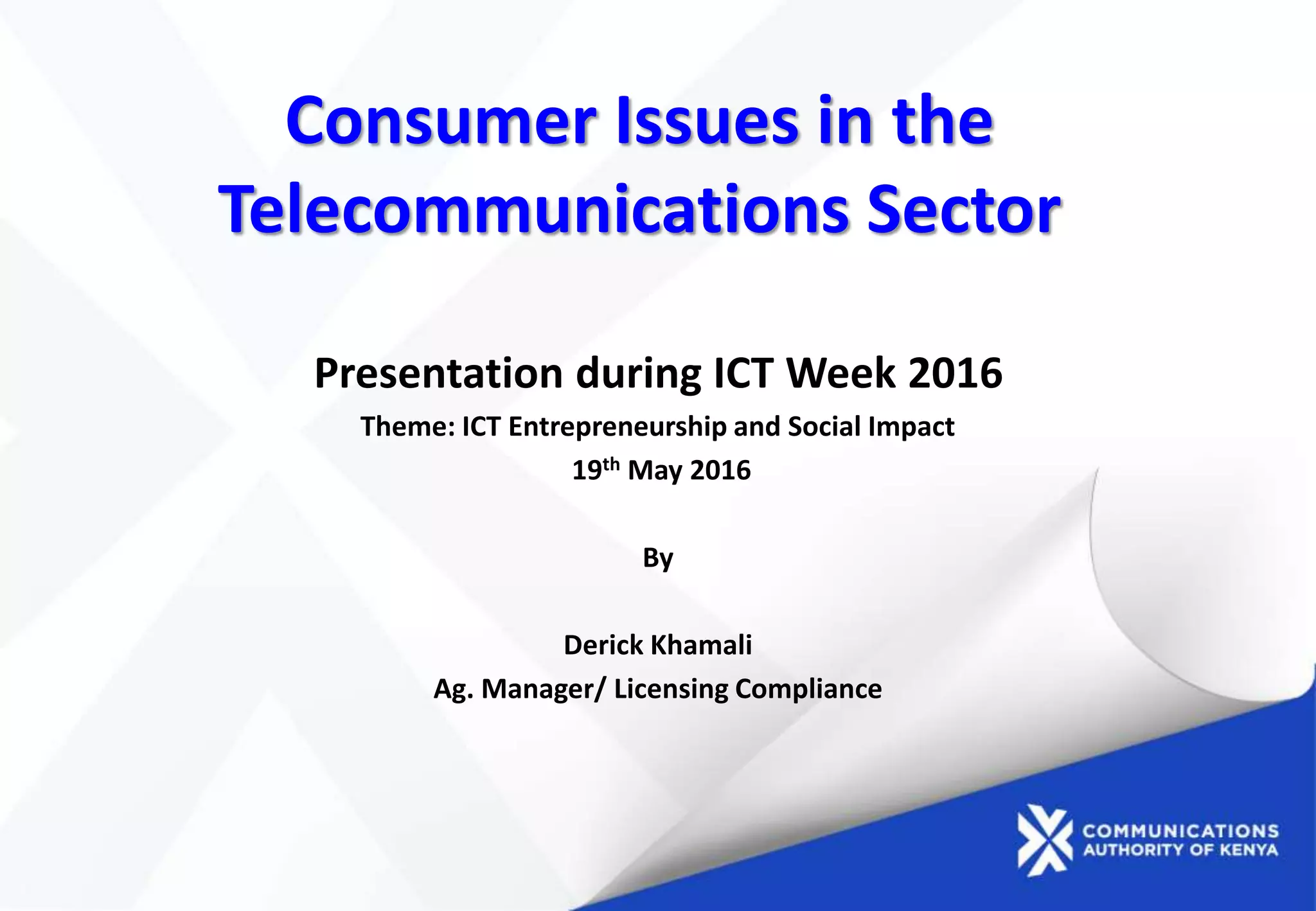 Consumer issues in the telecommunications | PPTX | Consumer Issues ...