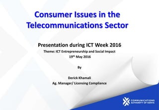 Consumer issues in the telecommunications | PPTX