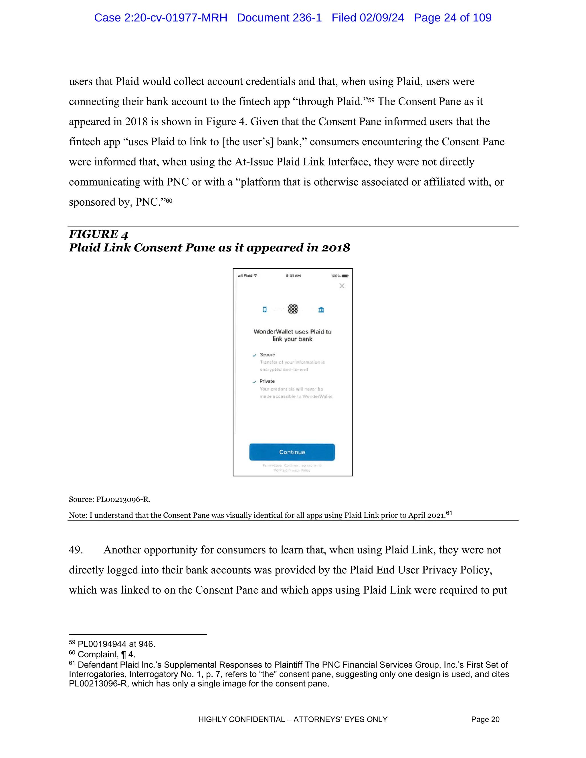 Consumer Journey Expert Opinion in PNC v. Plaid | PDF