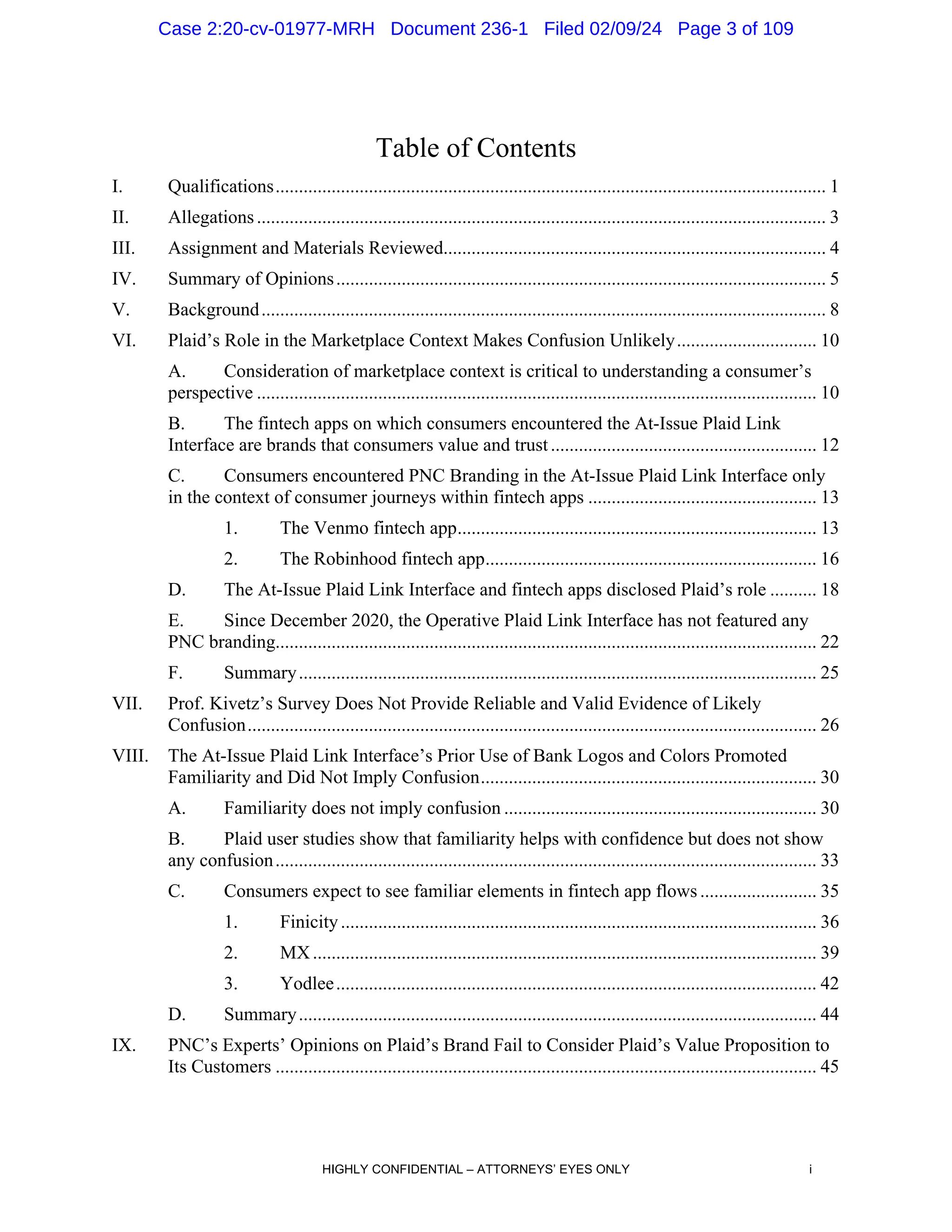 Consumer Journey Expert Opinion in PNC v. Plaid | PDF