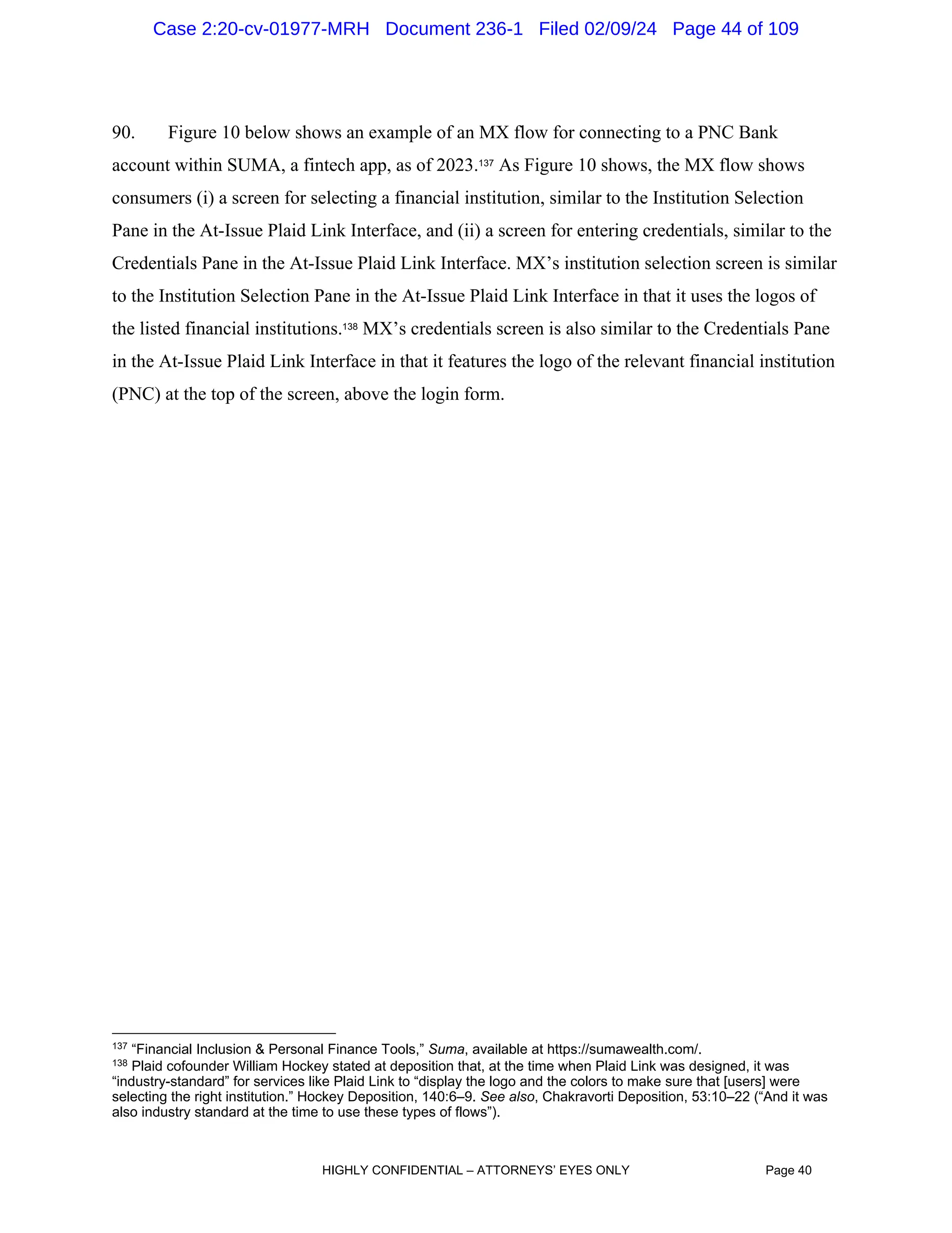 Consumer Journey Expert Opinion in PNC v. Plaid | PDF