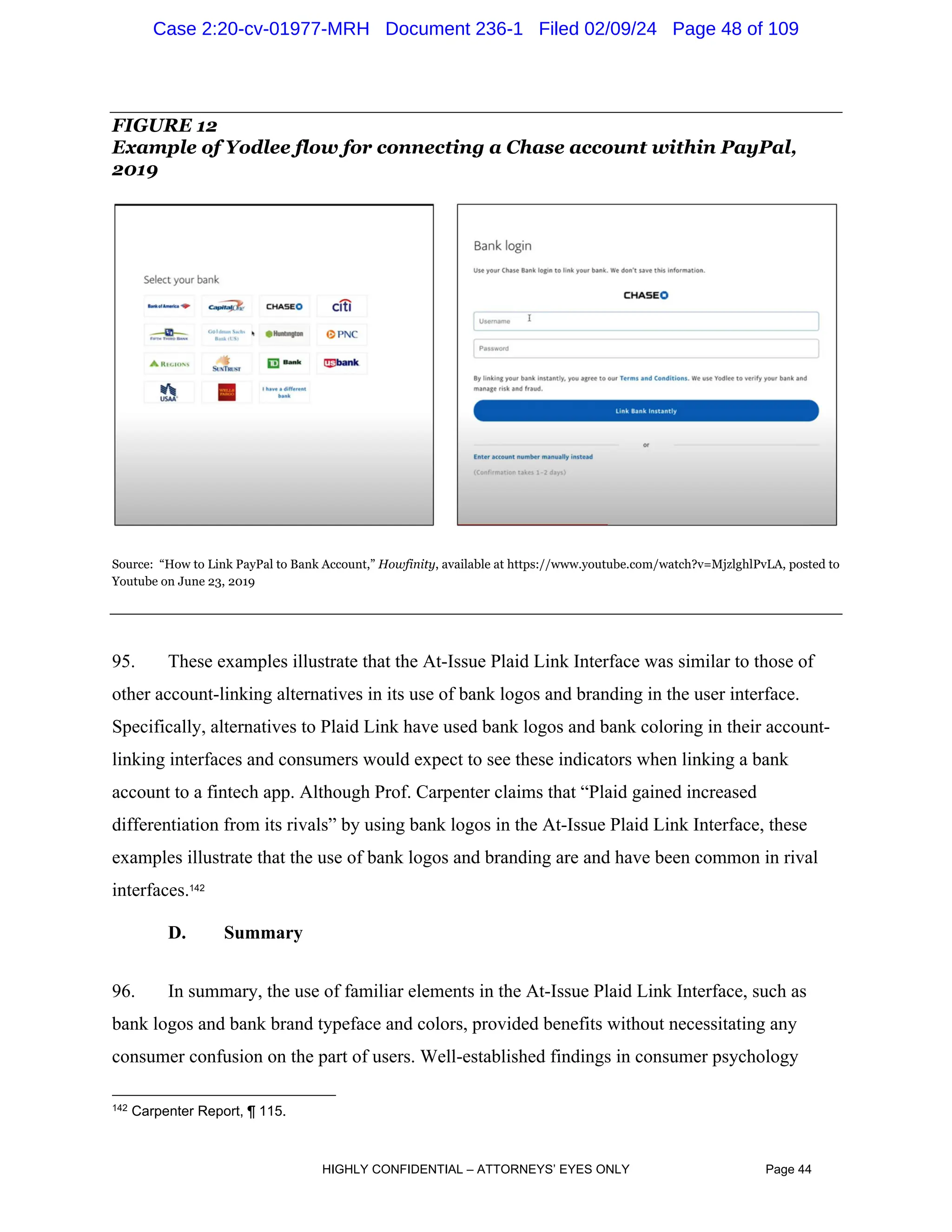 Consumer Journey Expert Opinion in PNC v. Plaid | PDF