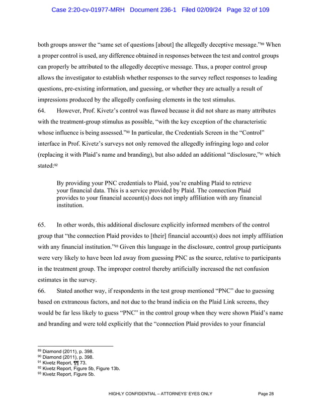 Consumer Journey Expert Opinion in PNC v. Plaid | PDF