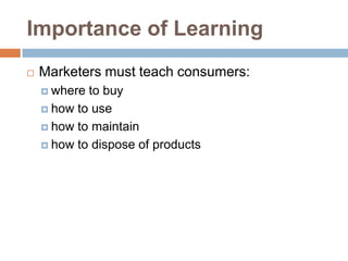 Consumer learning | PPTX