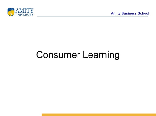 Consumer learning | PPT