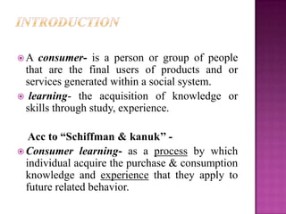 Consumer learning | PPT