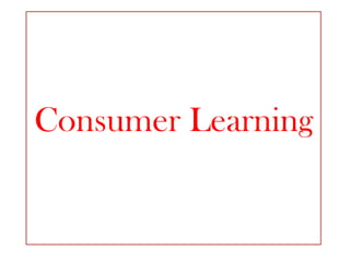 Consumer learning | PPTX