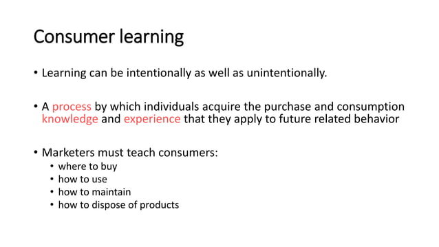 Consumer learning | PPT
