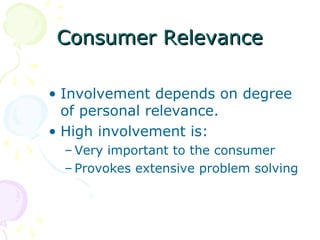 Consumer learning, memory and involvement | PPT