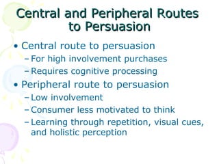 Consumer learning, memory and involvement | PPT