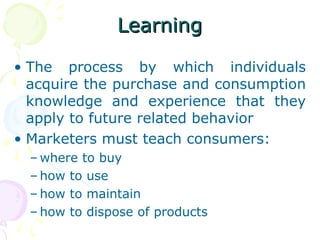 Consumer learning, memory and involvement | PPT